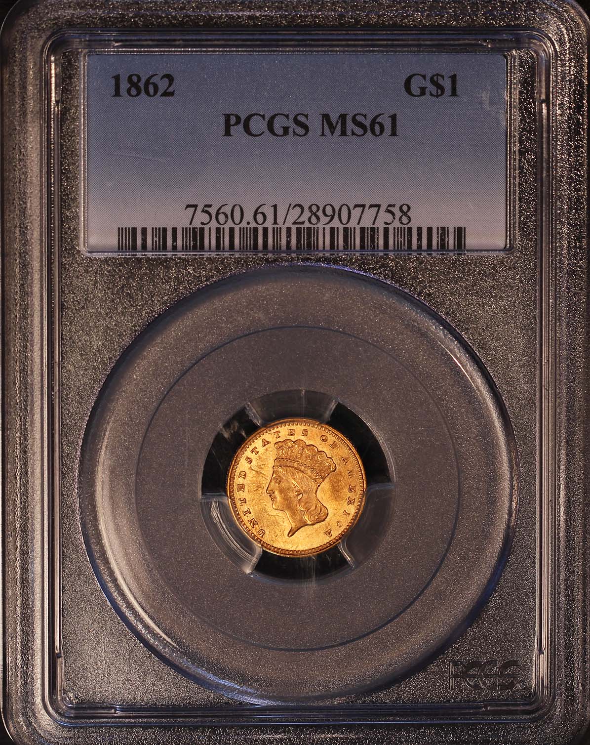 Collectors Corner - 1862 G$1 MS61 PCGS - #64887983