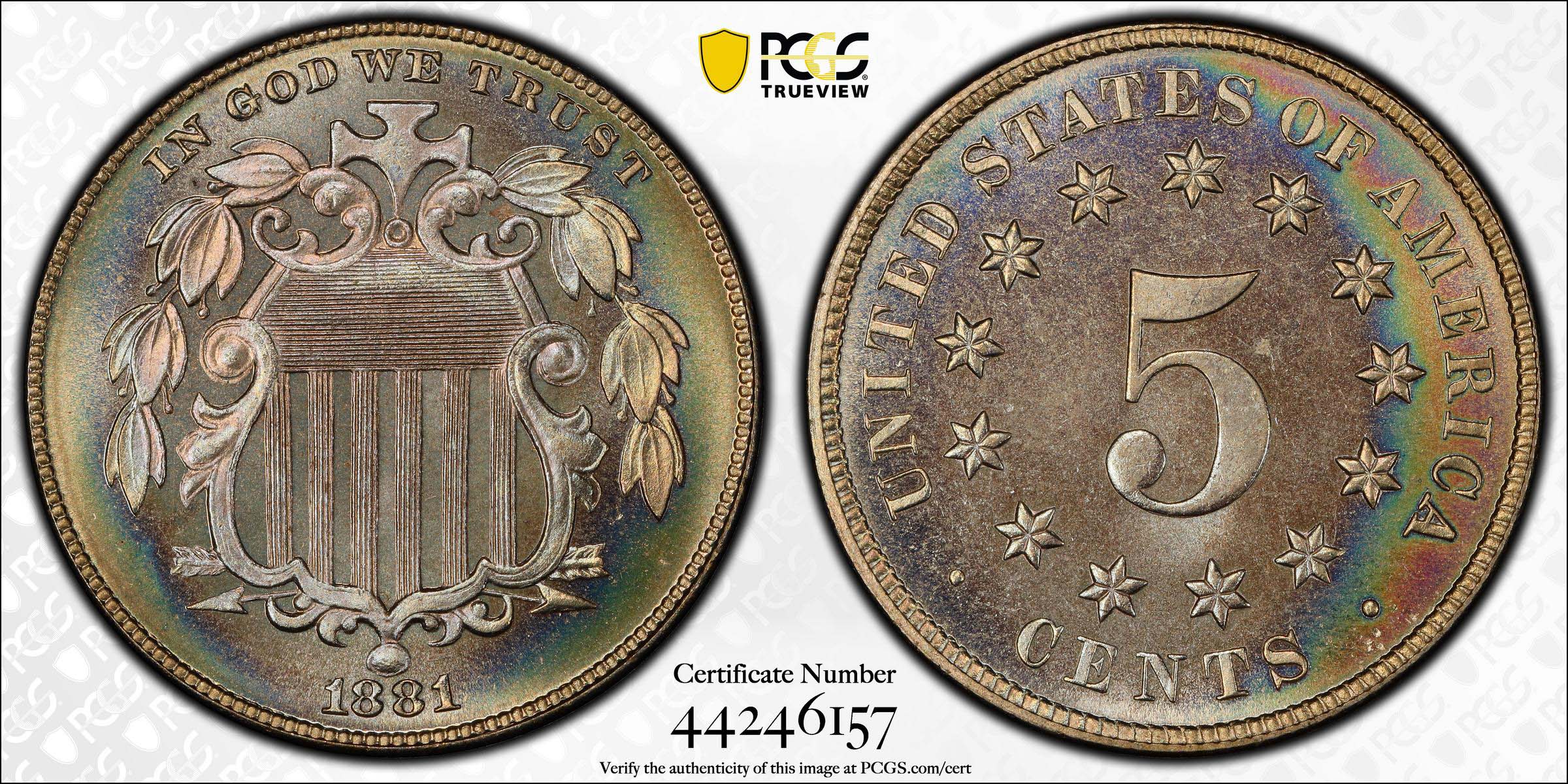 Rare Coins Currency US Coin Dealer Buying Selling: Shield 1881